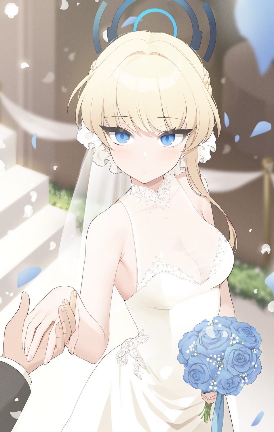 taccho blue archive asuma toki dress halo no bra see through wedding dress | #1135139 | yande.re